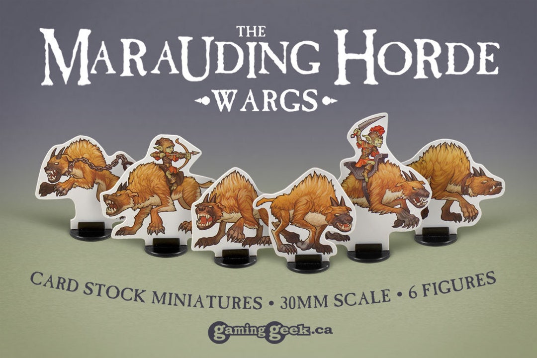 Wargs Dire Beast Card Stock Fantasy TTRPG Gaming Miniatures - Etsy