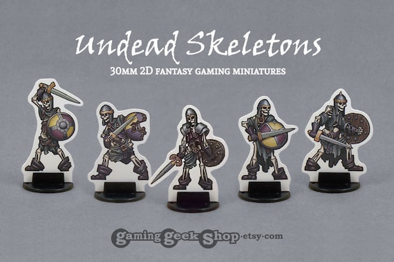 Miniatures Undead Skeletons 30mm Fantasy Gaming Minis 2D - Etsy