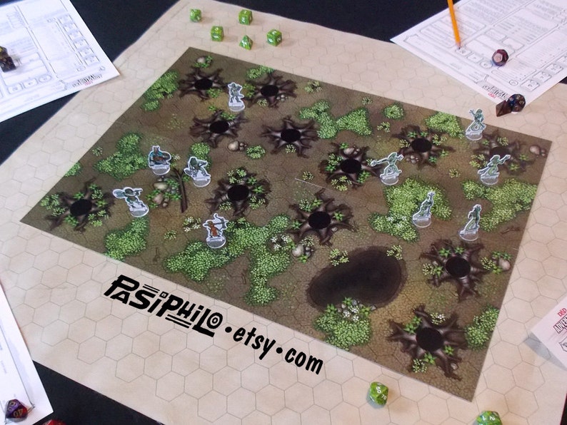 Tabletop RPG Forest Hex Grid Terrain Tiles Set #1 - Etsy