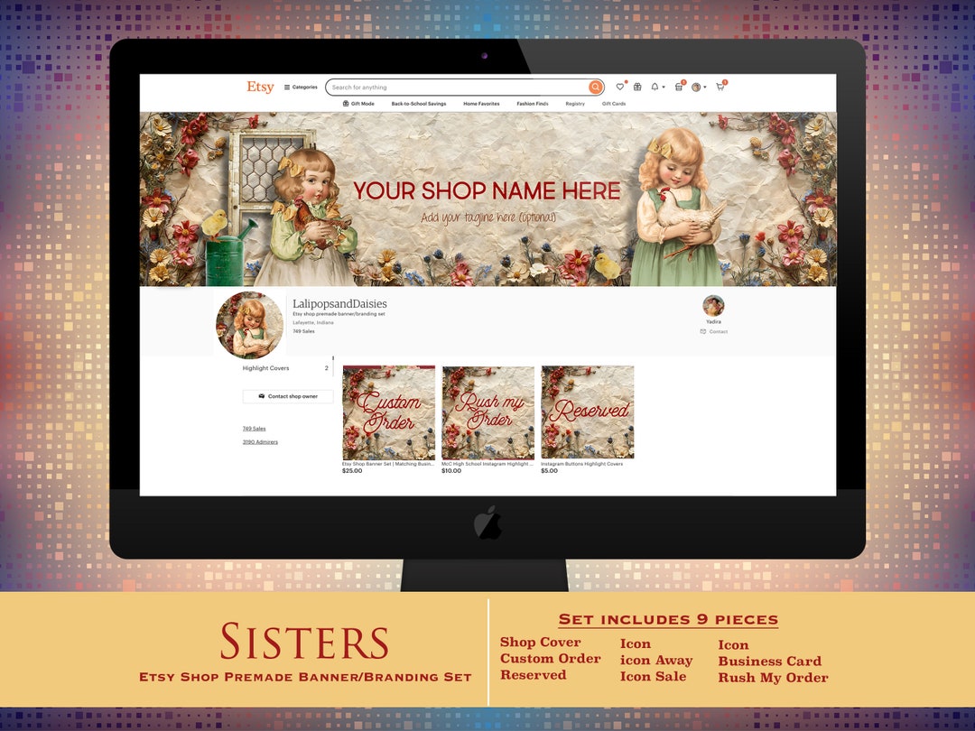 Etsy Shop Banner Set / Premade Banner Set / Etsy Graphics / Etsy ...