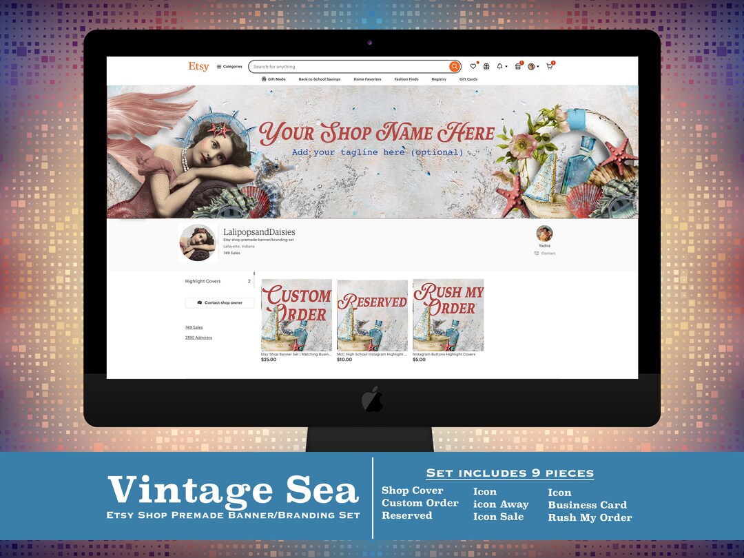 Etsy Shop Banner Set / Premade Banner Set / Etsy Graphics / Etsy ...