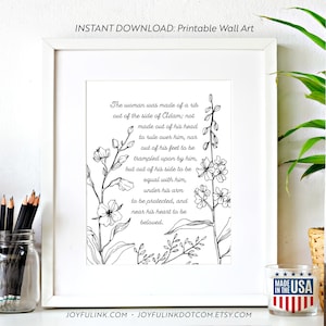 Matthew Henry Quote PRINTABLES (adam and Eve) "the Woman Was Made of a ...