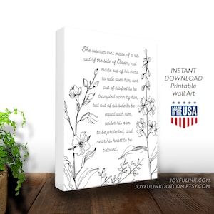 Matthew Henry Quote PRINTABLES (adam and Eve) "the Woman Was Made of a ...