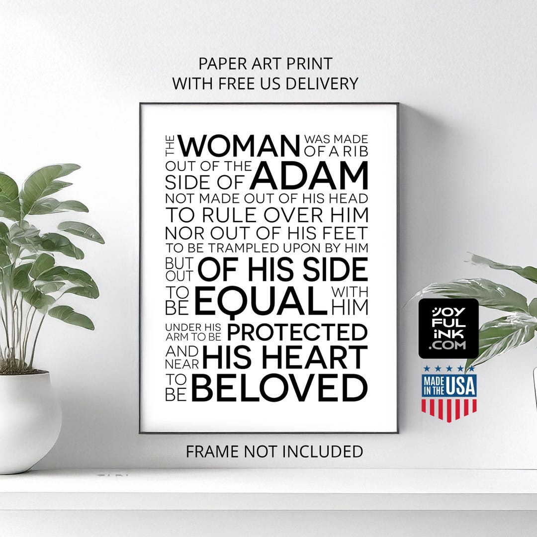 Matthew Henry Quote Print With Free US Shipping. (god Adam Eve) "woman ...