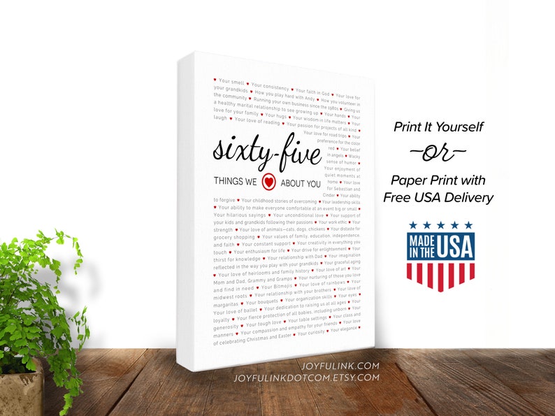 50 Things We Love About You. Paper Print OR Digital. 50th - Etsy Canada