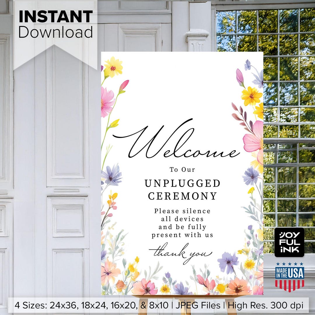 Floral Unplugged Ceremony Digital Download | Wildflower No Phone ...