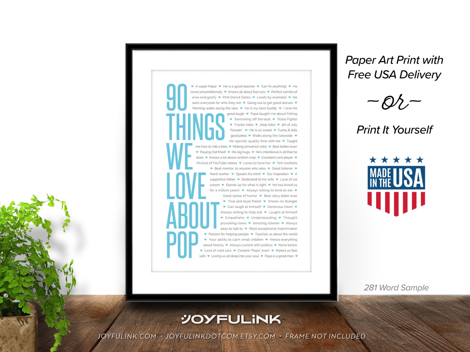 90 Things We Love About You. Meaningful 90th Birthday Gift for Grandpa ...