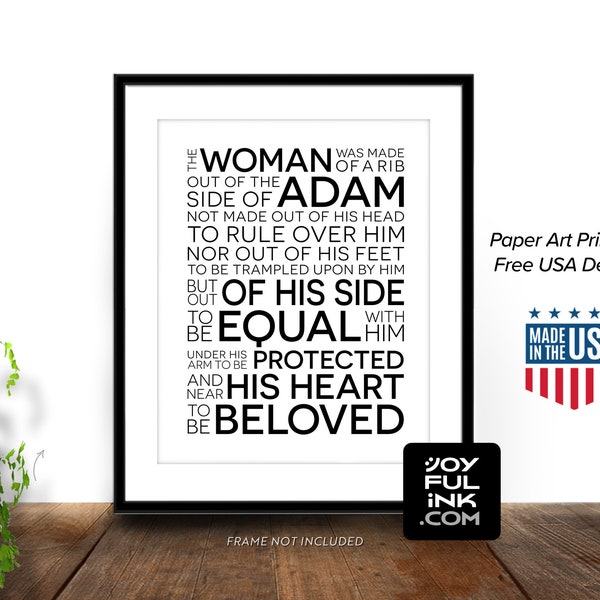 When God Took Eve From Adam Poem - Etsy