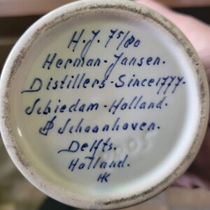 Herman Jansen Decanter no Cork Delft Blue and White From Holland 1.02 ...