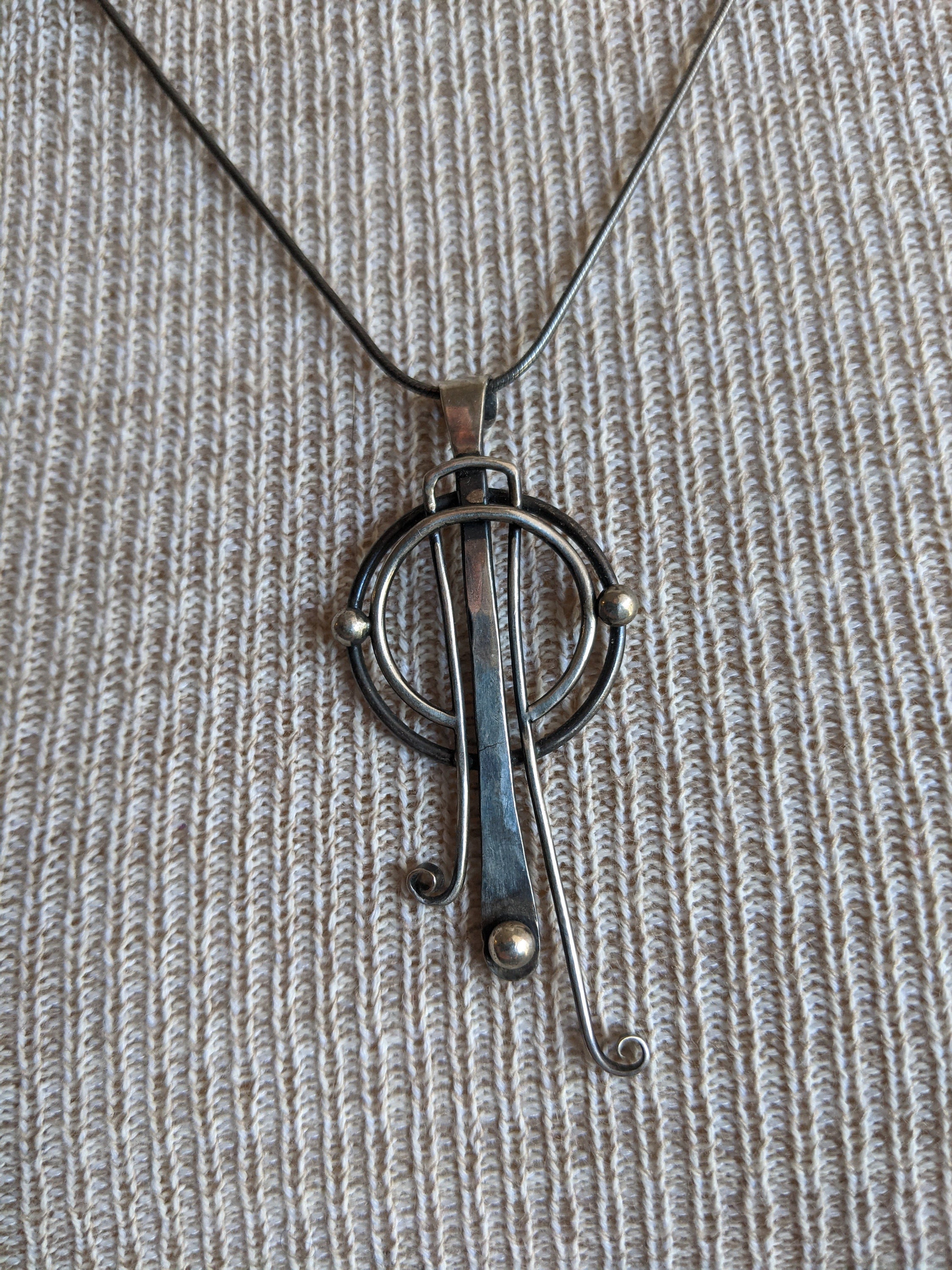 Forged Silver Pendant - Etsy