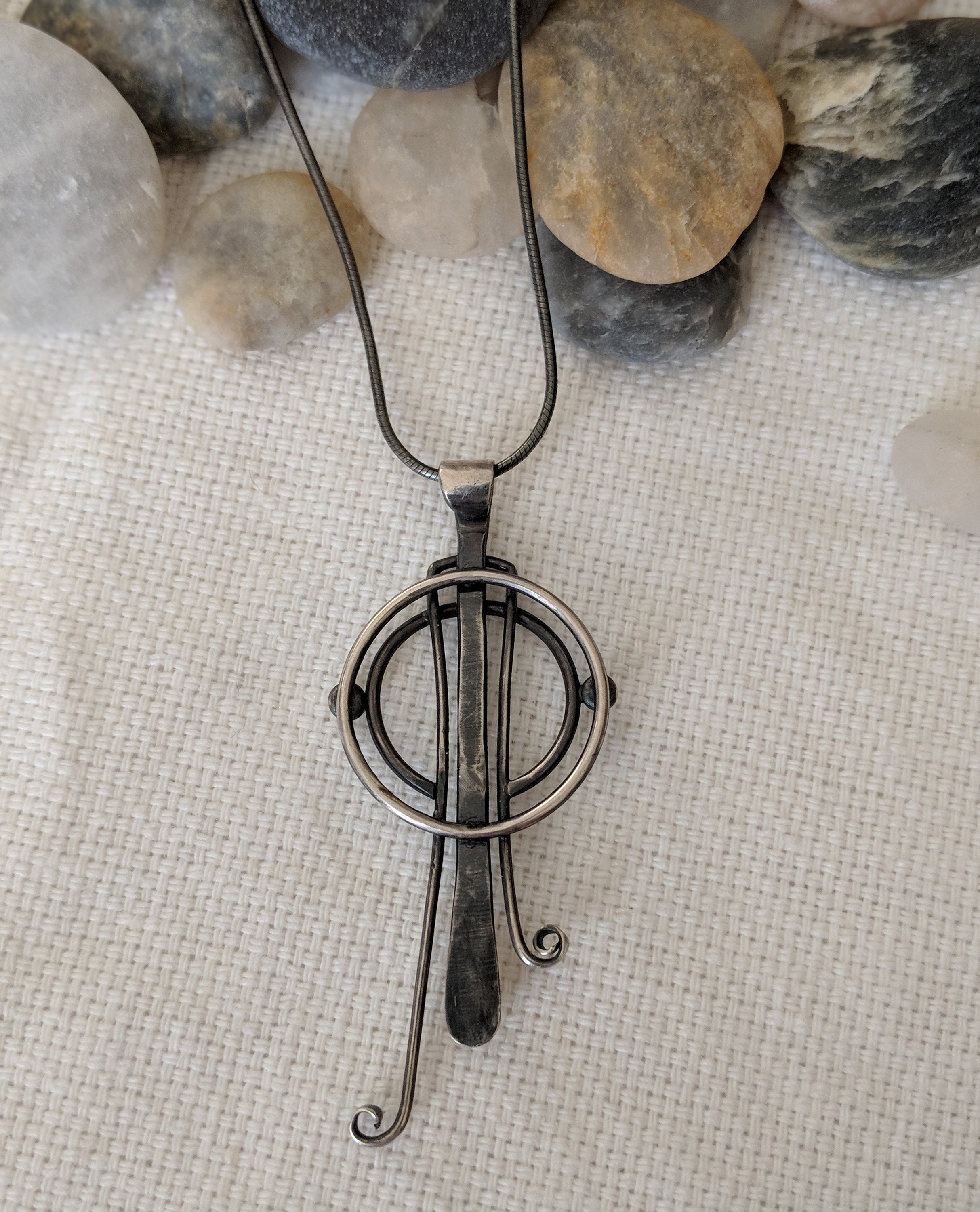 Forged Silver Pendant - Etsy