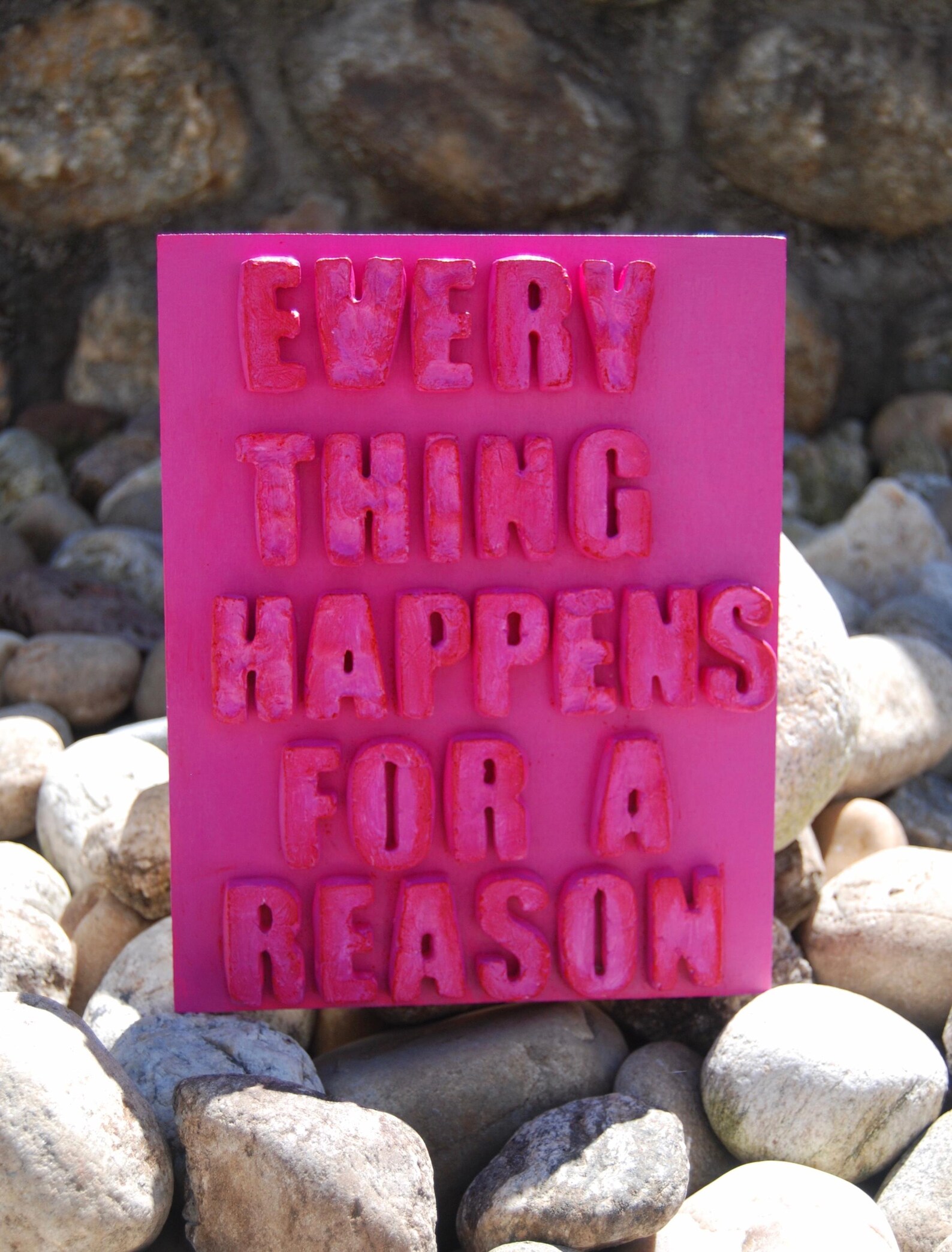 Hand Sculpted 3-D Word Panel- Typography Mixed Media Art Work- Child's ...