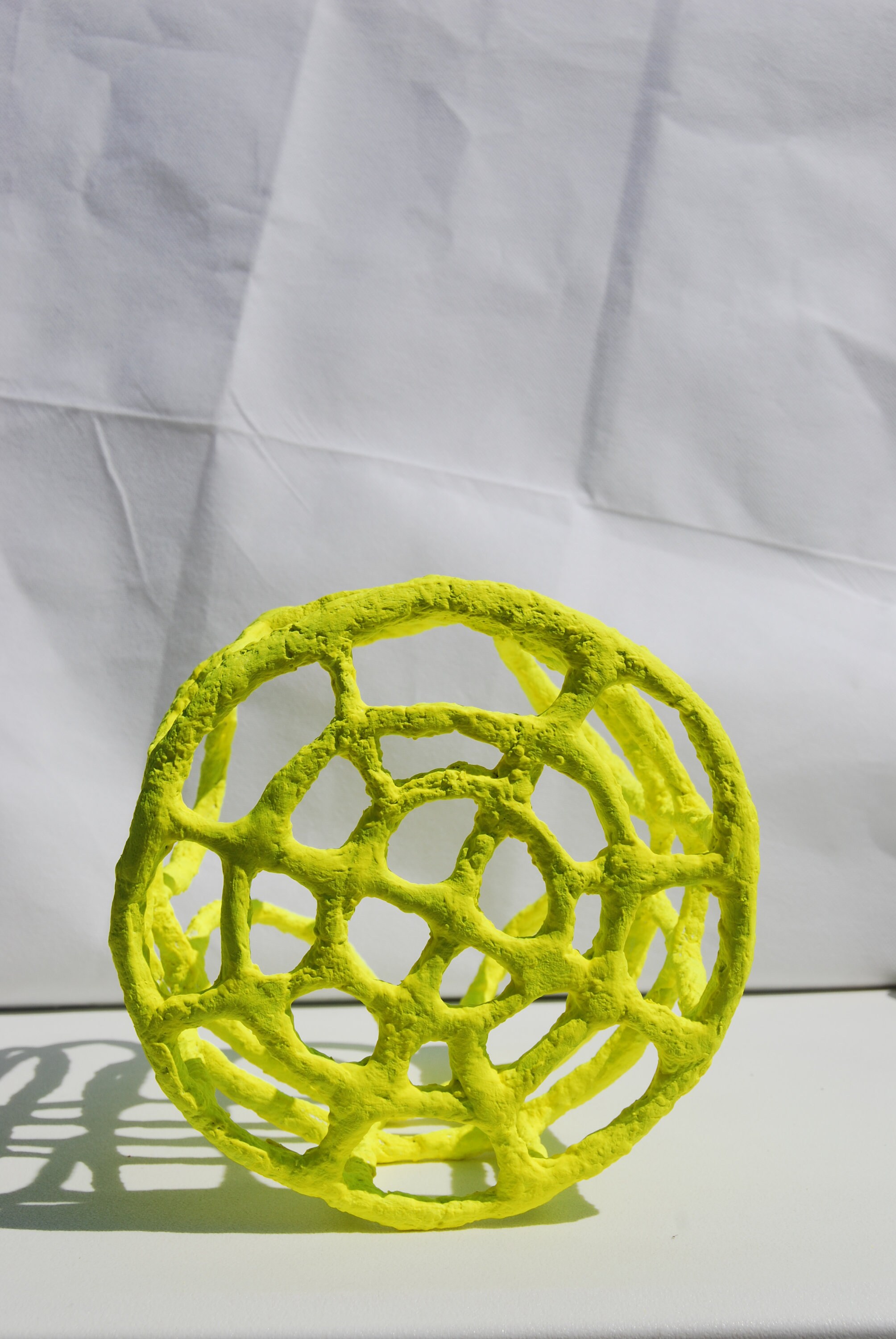 Clay Sculptural Basket Medium Florescent Yellow Sculpture Boho Decor - Etsy