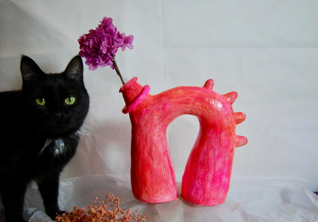 Biomorphic Pink Vessel Table Top Vase-trendsetting Decor-one-of-a-kind ...