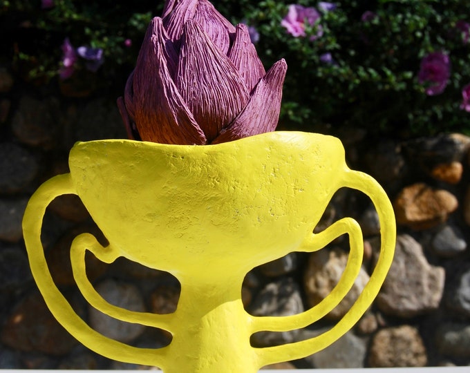 Paper Pulp Vase- Paper Mache Trophy Vase-bohemian Decor - Etsy