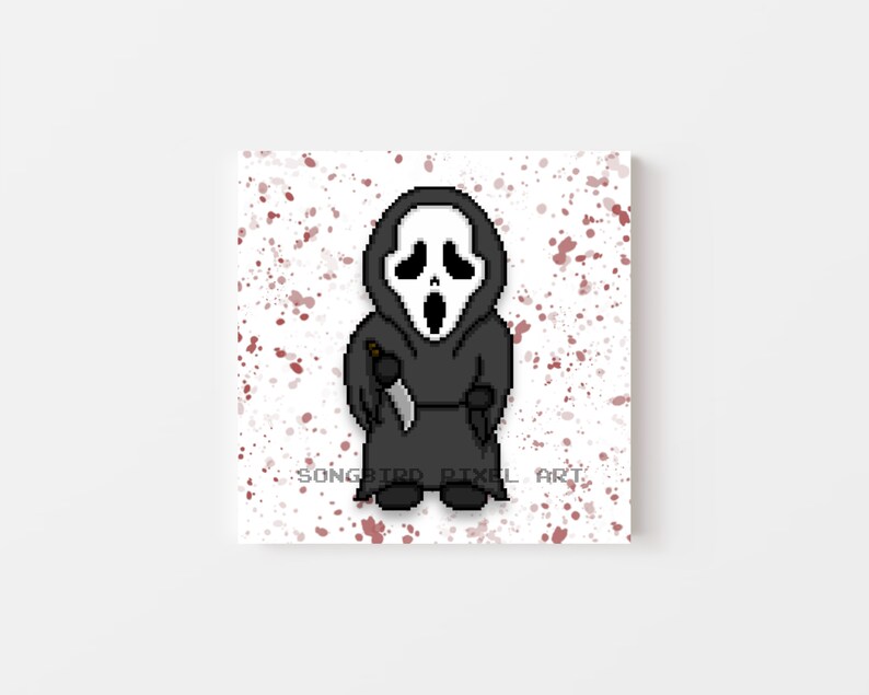 Masked Killer Pixel Canvas - Etsy