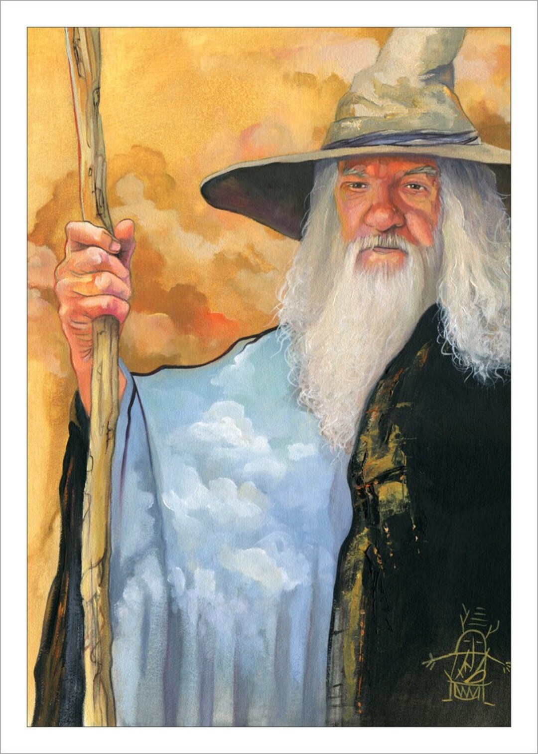 The Sky Wizard - 5" X 7" Fantasy Art Note Card Set - (4) Cards Included ...