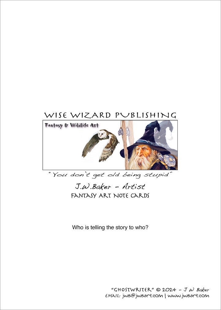 Ghostwriter - 5" X 7" Fantasy Art Note Card Set - (4) Cards Included - Etsy