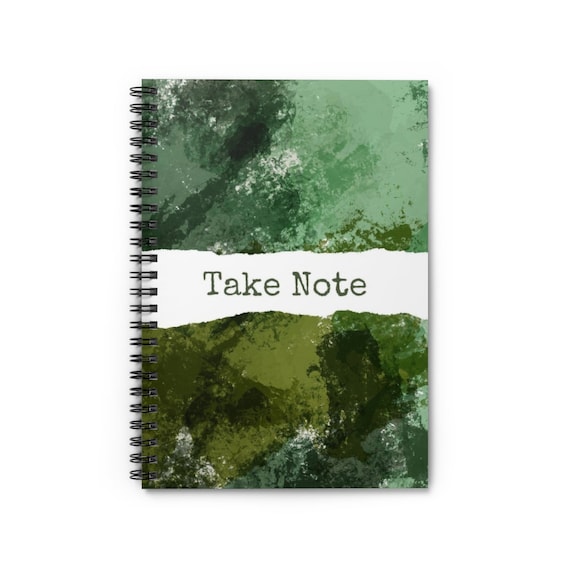 Dark Green Watercolor With take Note Spiral - Etsy