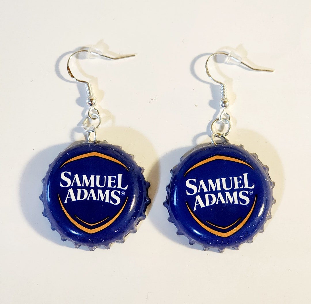 Samuel Adams Bottle Cap Dangle Earrings - Etsy