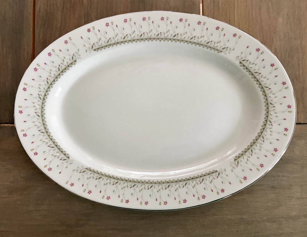 Large Porcelain Platter, Spring Design Platter, Easter Platter, Meat ...