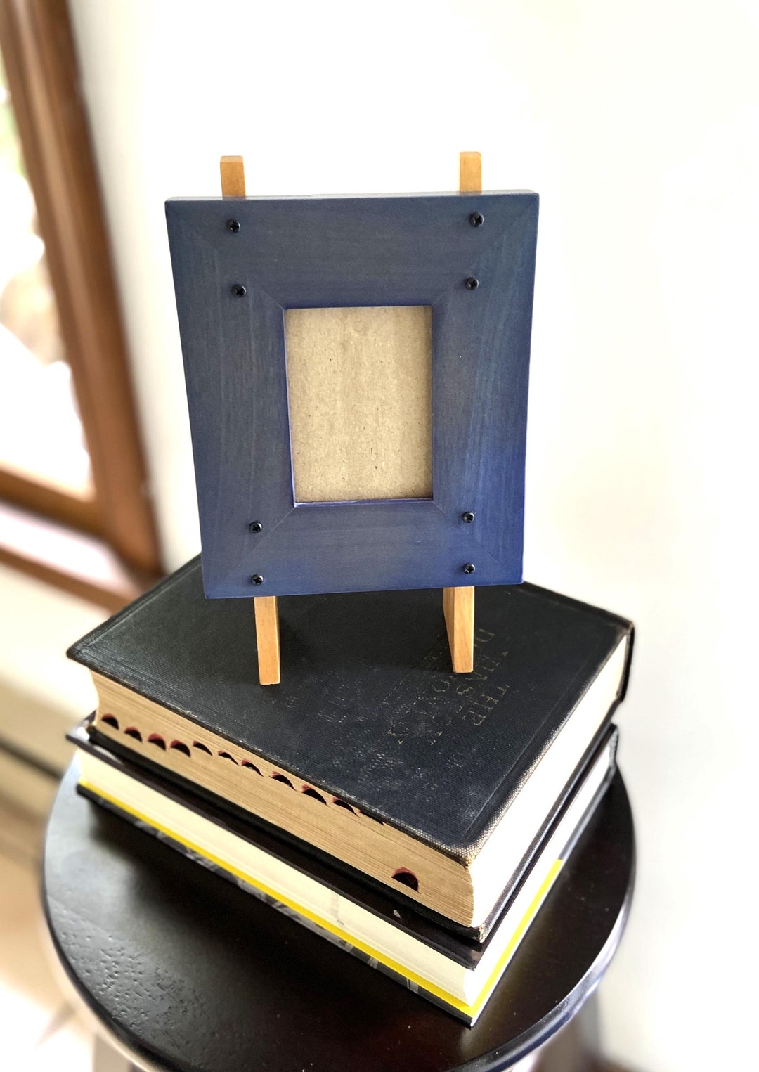 Blue Wood Frame, Wood Easel Frame, Vintage 1995 Fetco Picture Frame ...