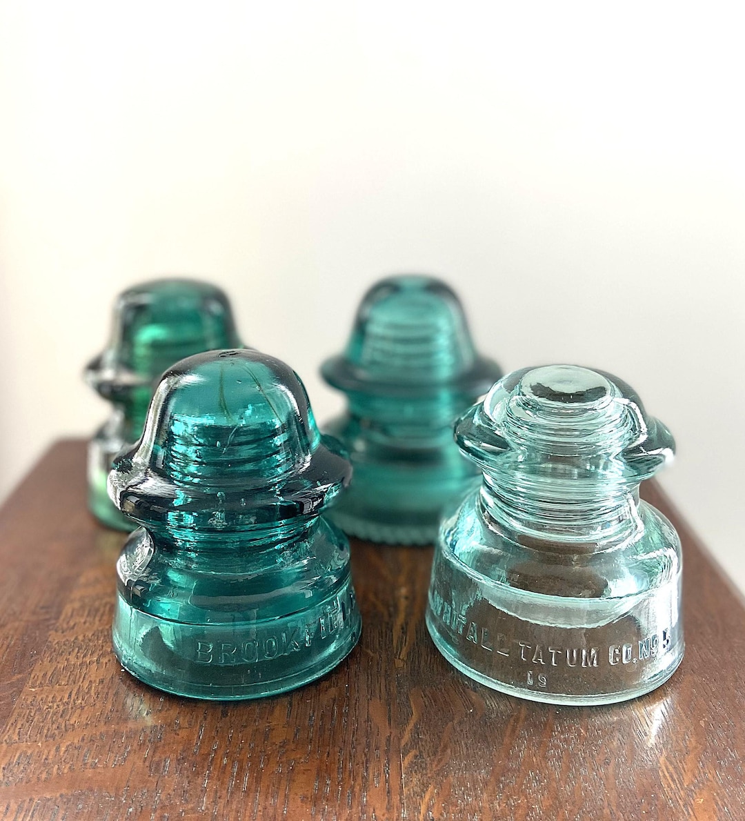 Railroad Insulators, Heavy Glass Train Track Insulators, Vintage Set of ...