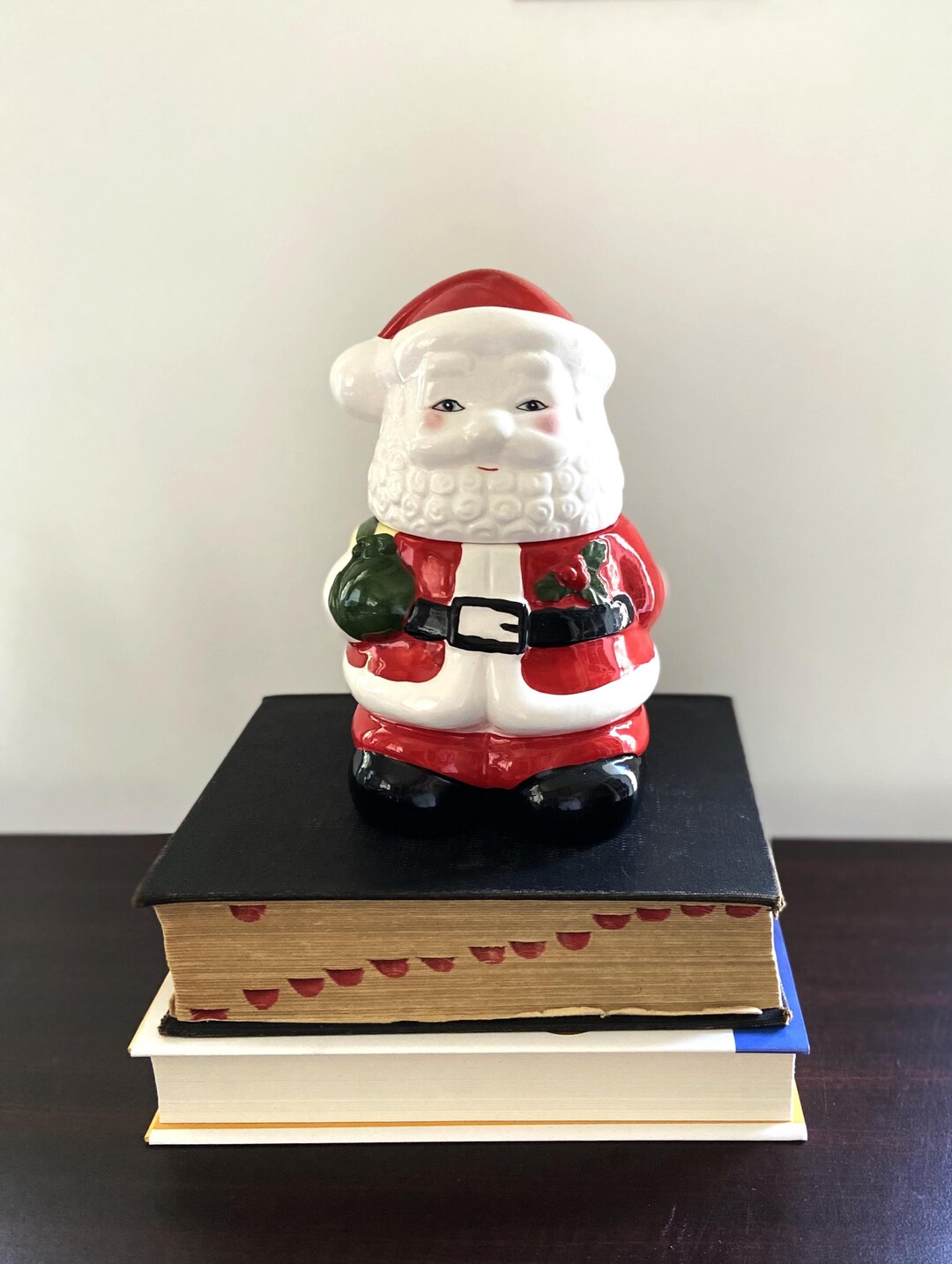 Santa Claus Canister, Ceramic Santa Storage Jar, Christmas Canister ...