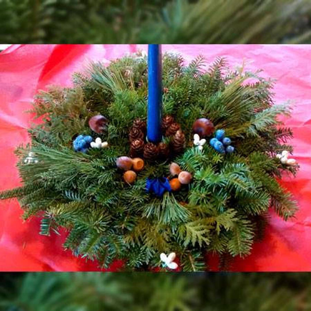Blueberry Balsam Centerpiece With One Candle - Etsy