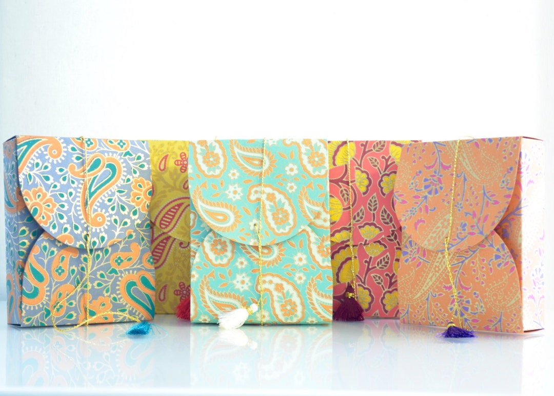Flat Gift Box With Tassel, Wedding Favor Boxes, Indian Wedding Favor ...