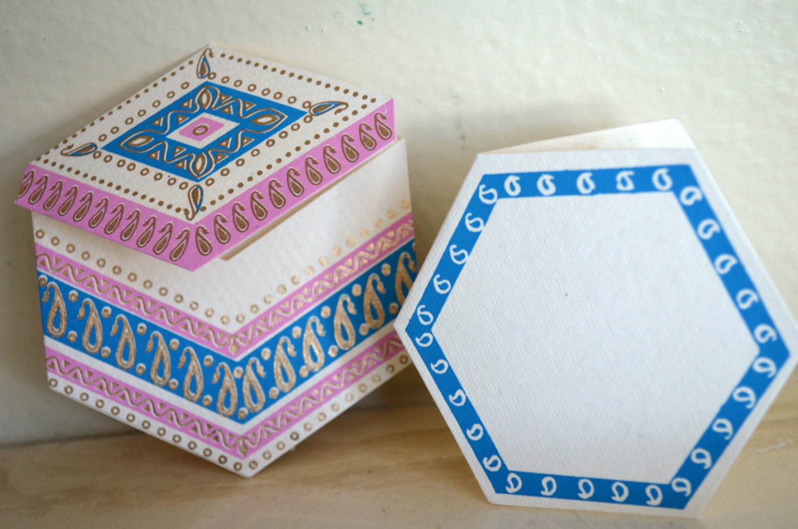 5 Hexagon Greeting Cards With Envelopes Holiday Gift - Etsy