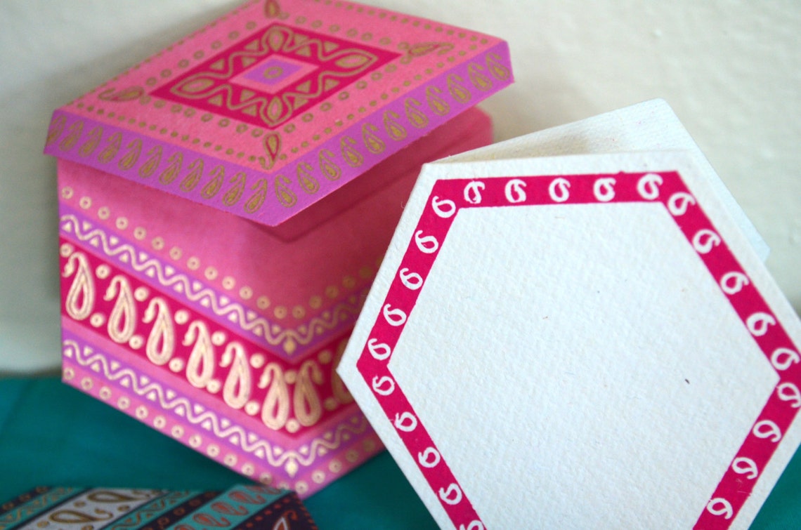 5 Hexagon Greeting Cards With Envelopes Holiday Gift - Etsy