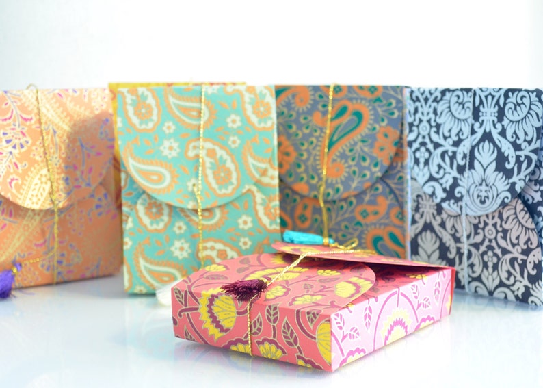 Flat Gift Box With Tassel Wedding Favor Boxes Indian Wedding - Etsy
