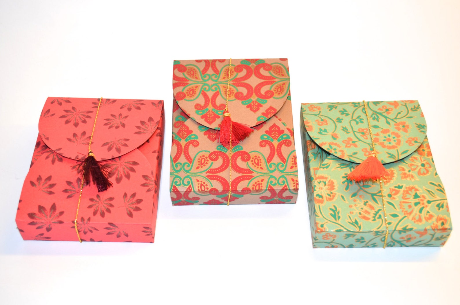 Flat Gift Box With Tassel Wedding Favor Boxes Indian Wedding - Etsy