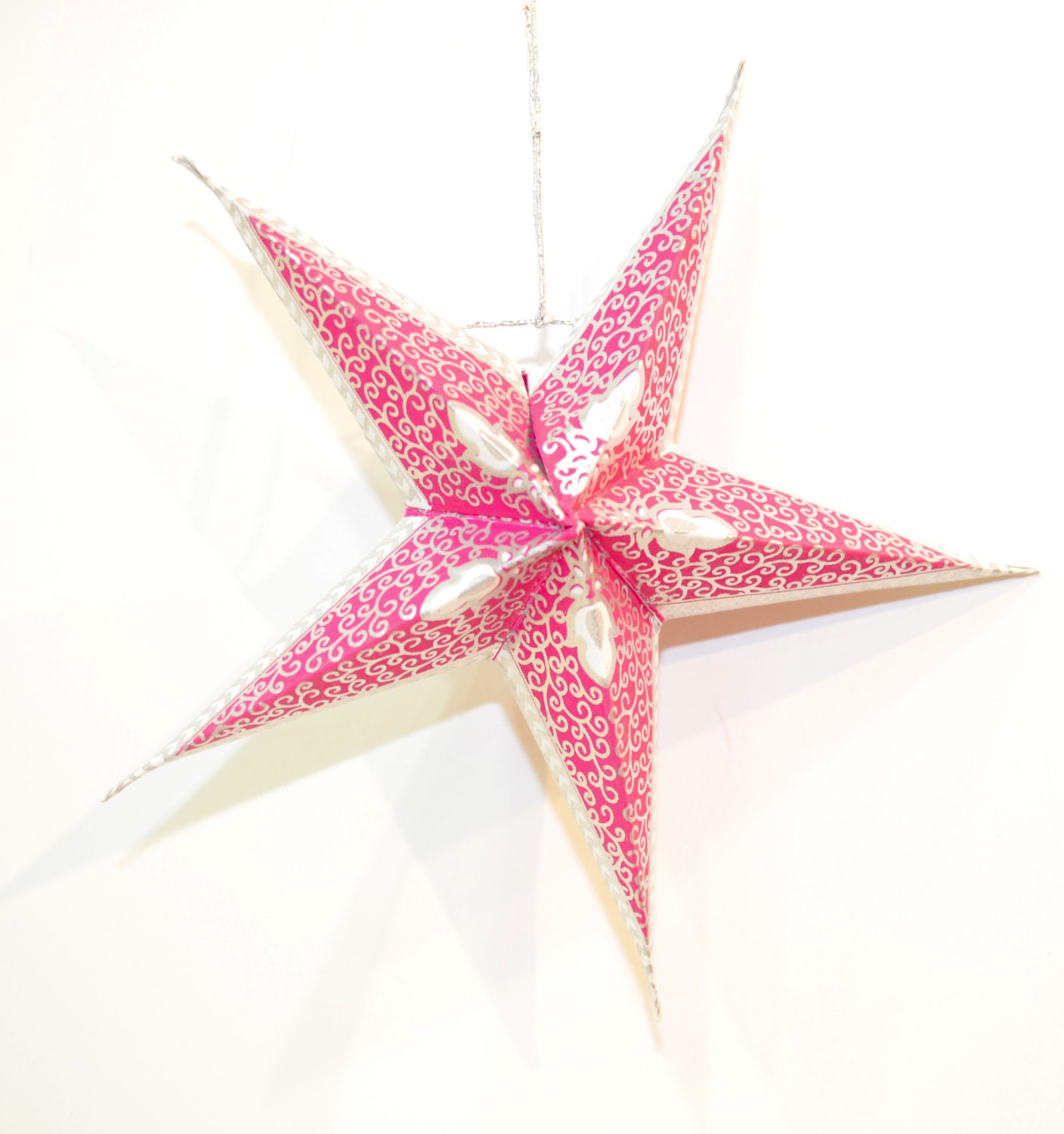 Hanging Paper Star, Handmade Holiday Ornaments, Star Theme Party ...