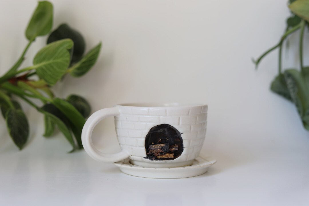 White Brick Teacup - Etsy