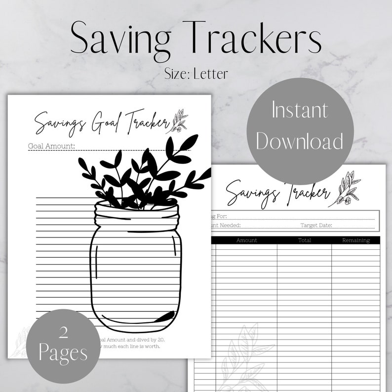 Savings Tracker Printable | Savings Jar | Printable Savings Tracker ...