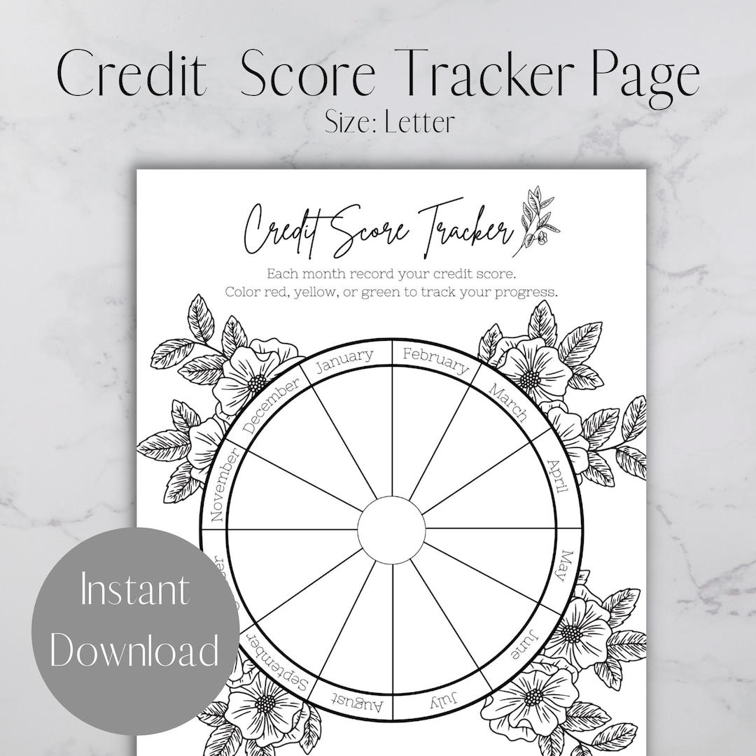 Credit Score Tracker Printable | Credit Repair | Monthly Tracker ...