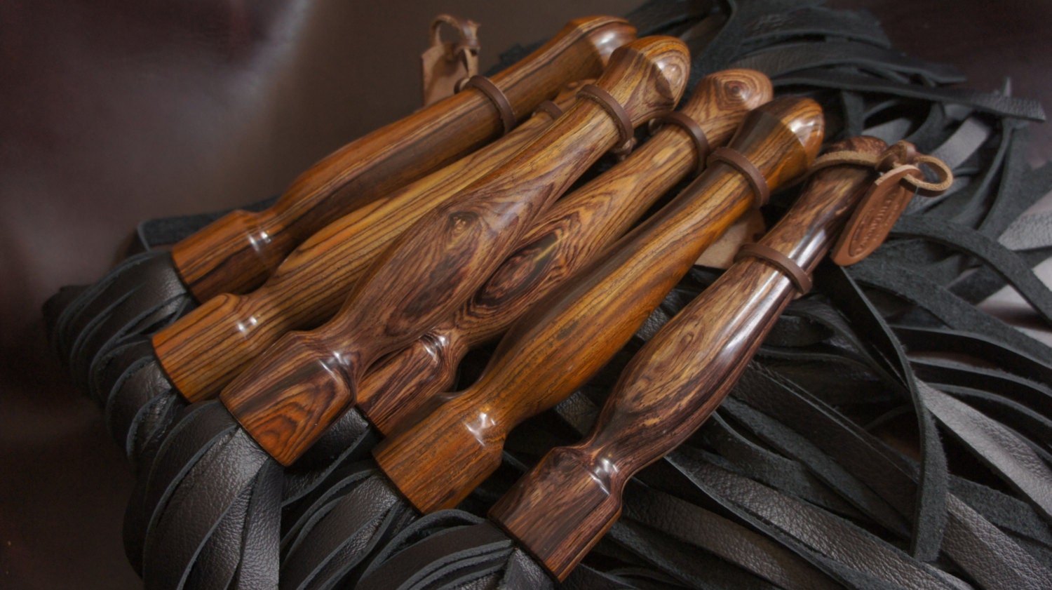 Leather Flogger: Cocobolo Wood Handle - Etsy