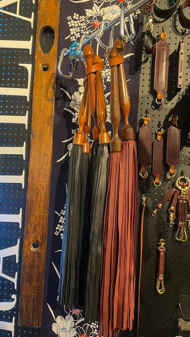Leather Flogger: Cocobolo Wood Handle - Etsy