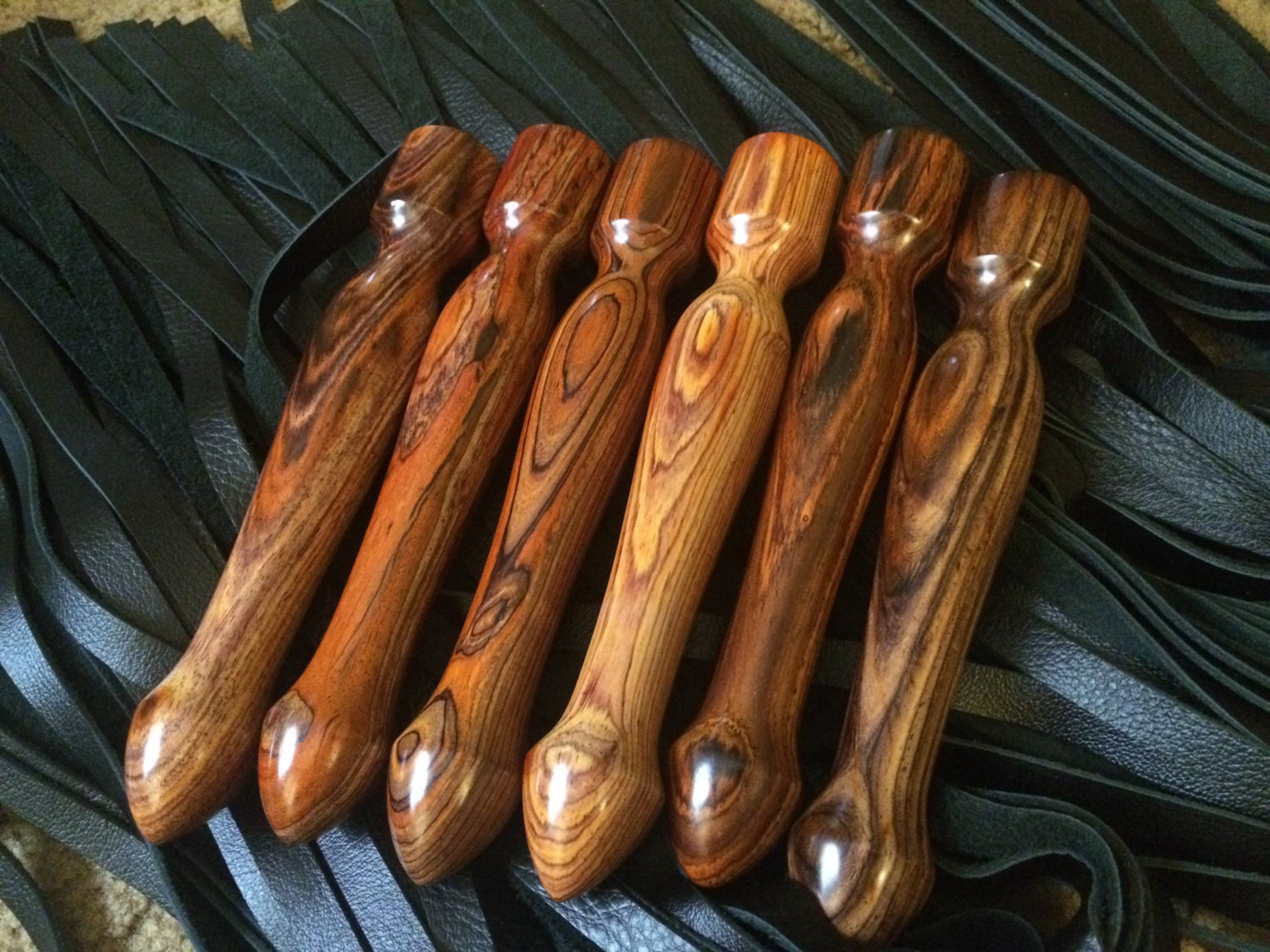 Leather Flogger: Cocobolo Wood Handle - Etsy