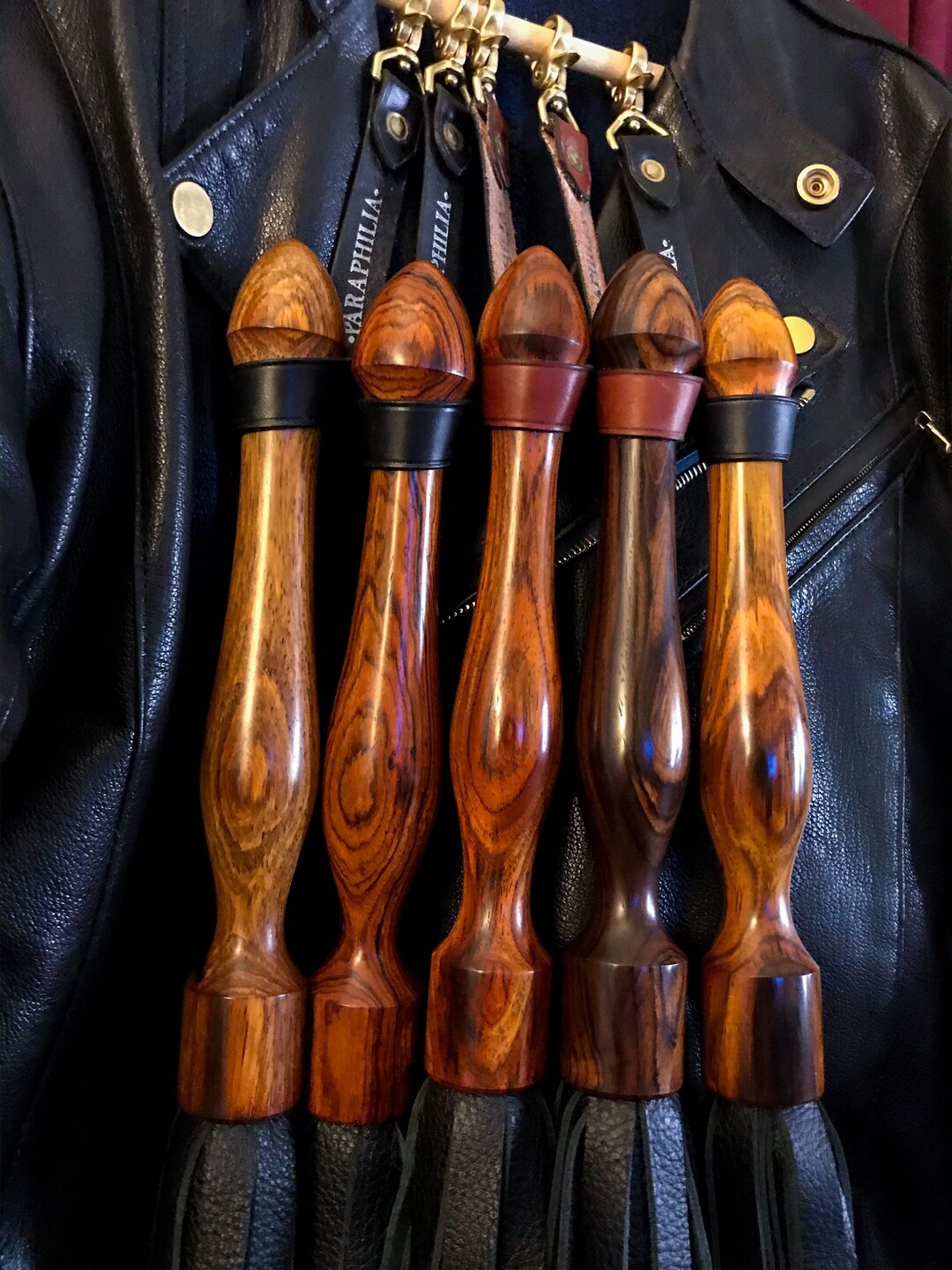 Leather Flogger: Cocobolo Wood Handle - Etsy