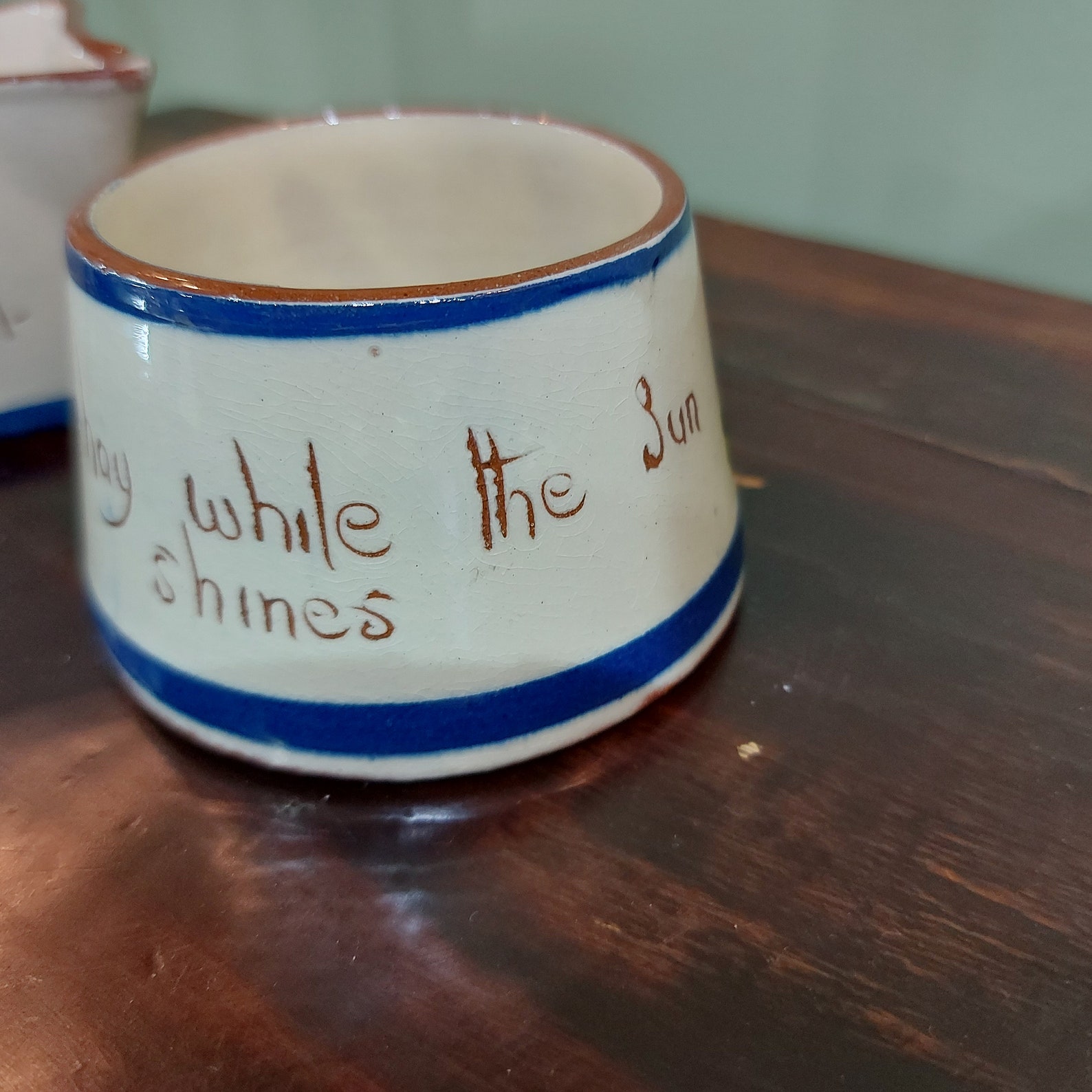 Vintage, 1930s, Torquay Pottery, Motto Ware, Creamer and Sugar Bowl Set ...