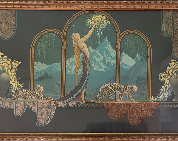 Vintage Fred Packer, Authentic Deco Print, "goddess of the Mountains" N ...