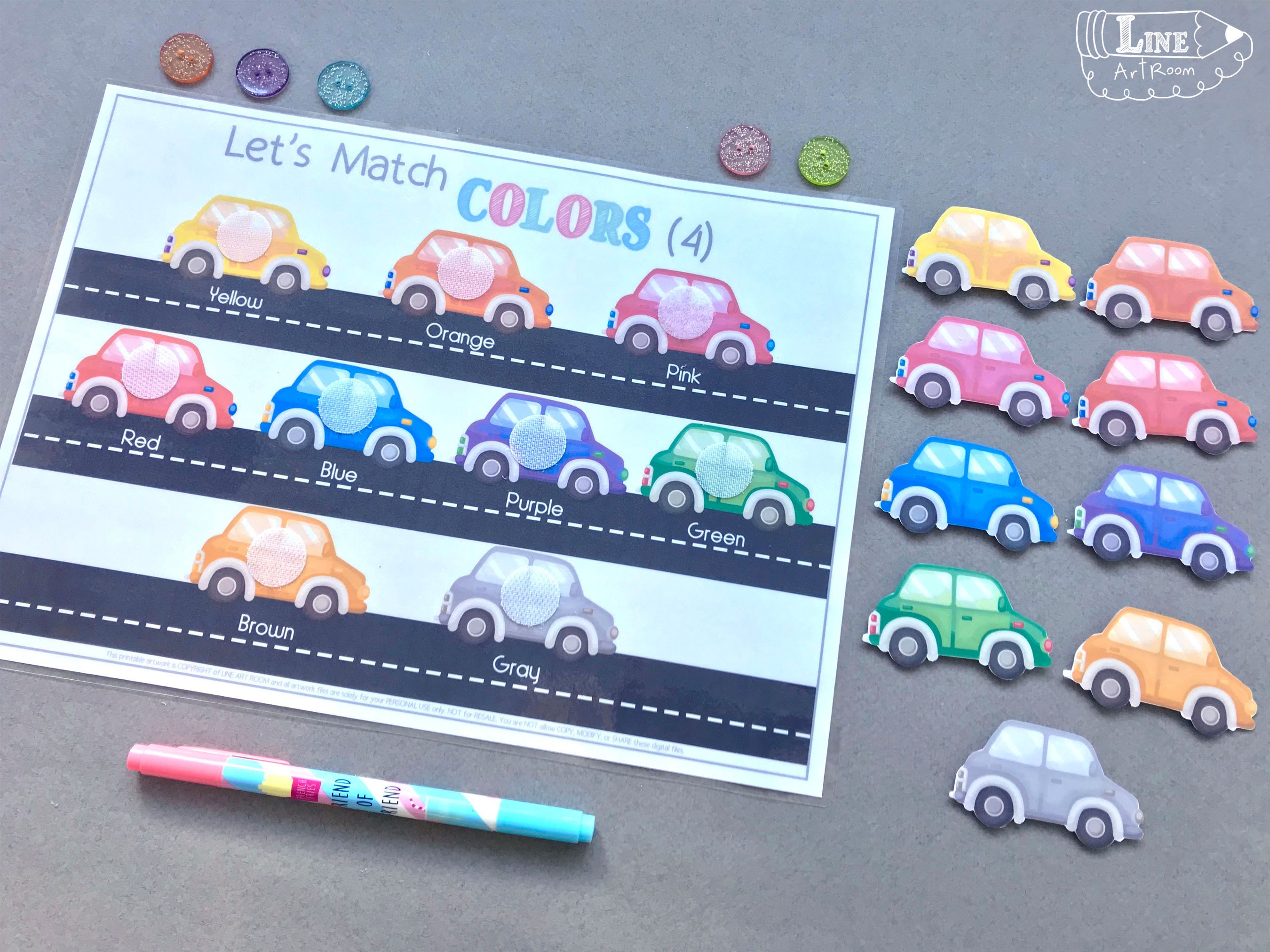 Color Matching Sorting Worksheet as Toddler Activities. - Etsy Singapore