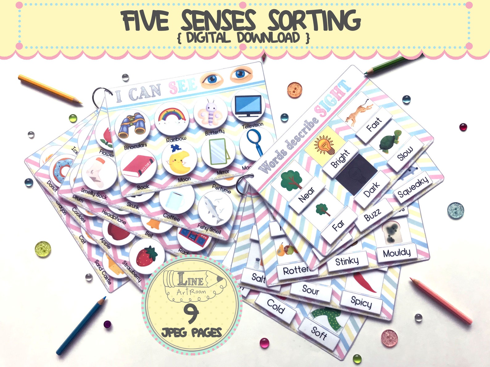 Five Senses Sorting Activity Cards. Body Puzzle. Body Parts - Etsy