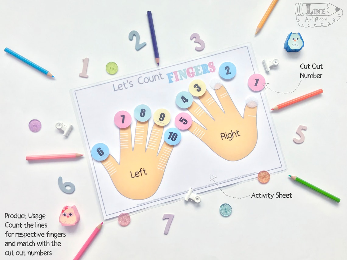 Counting Fingers Number Matching Printable Toddler Activity | Etsy
