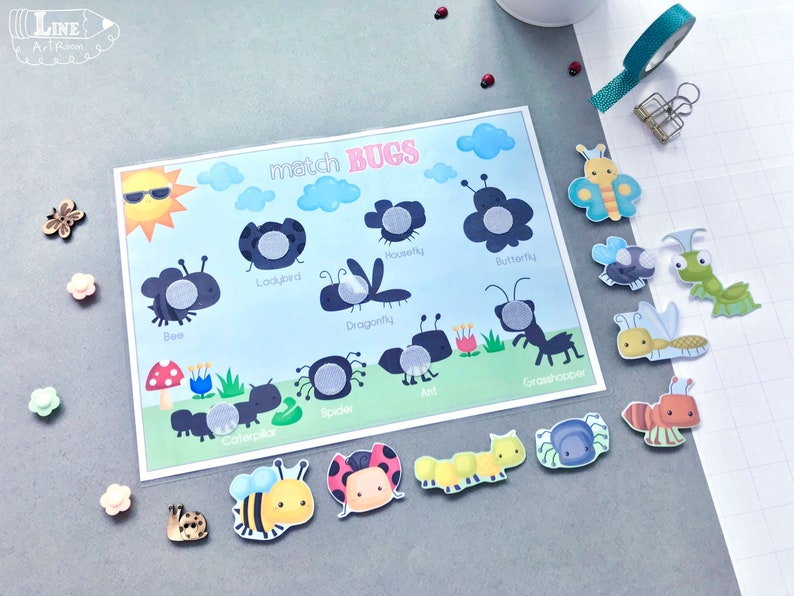 Bugs Preschool Matching & Picture Puzzle. Animal Puzzle - Etsy