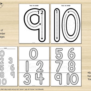 11 Large Outline Numbers Tracing Activities Worksheets for Kids, Learn ...