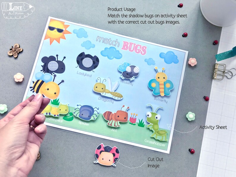 Bugs Preschool Matching & Picture Puzzle. Animal Puzzle - Etsy